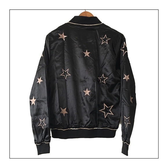 Boutique | Jackets & Coats | Reversible Satin Stars Bomber Jacket ...